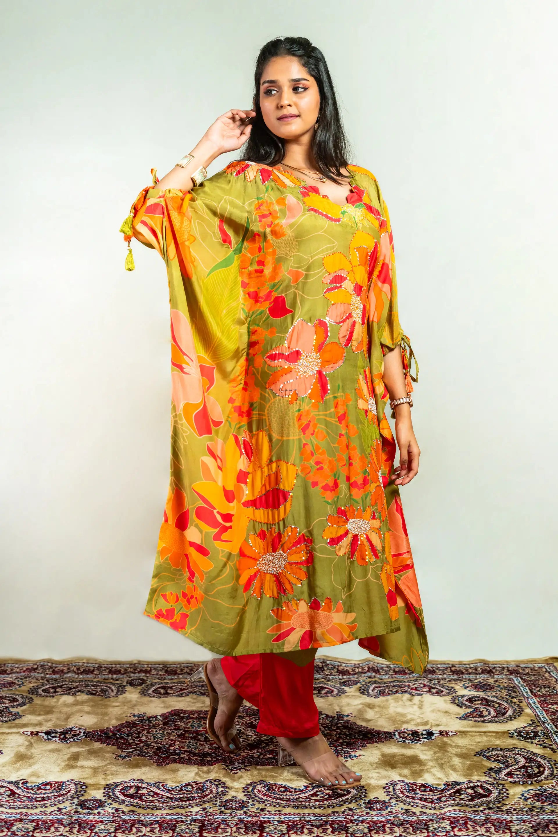 Paddy Green Muslin Kaftan Suit Set – labelpurkhin